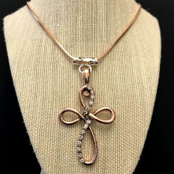 Rmn | Jewelry | Rmn Rose Goldtone Cross Pendant Necklace | Poshmark